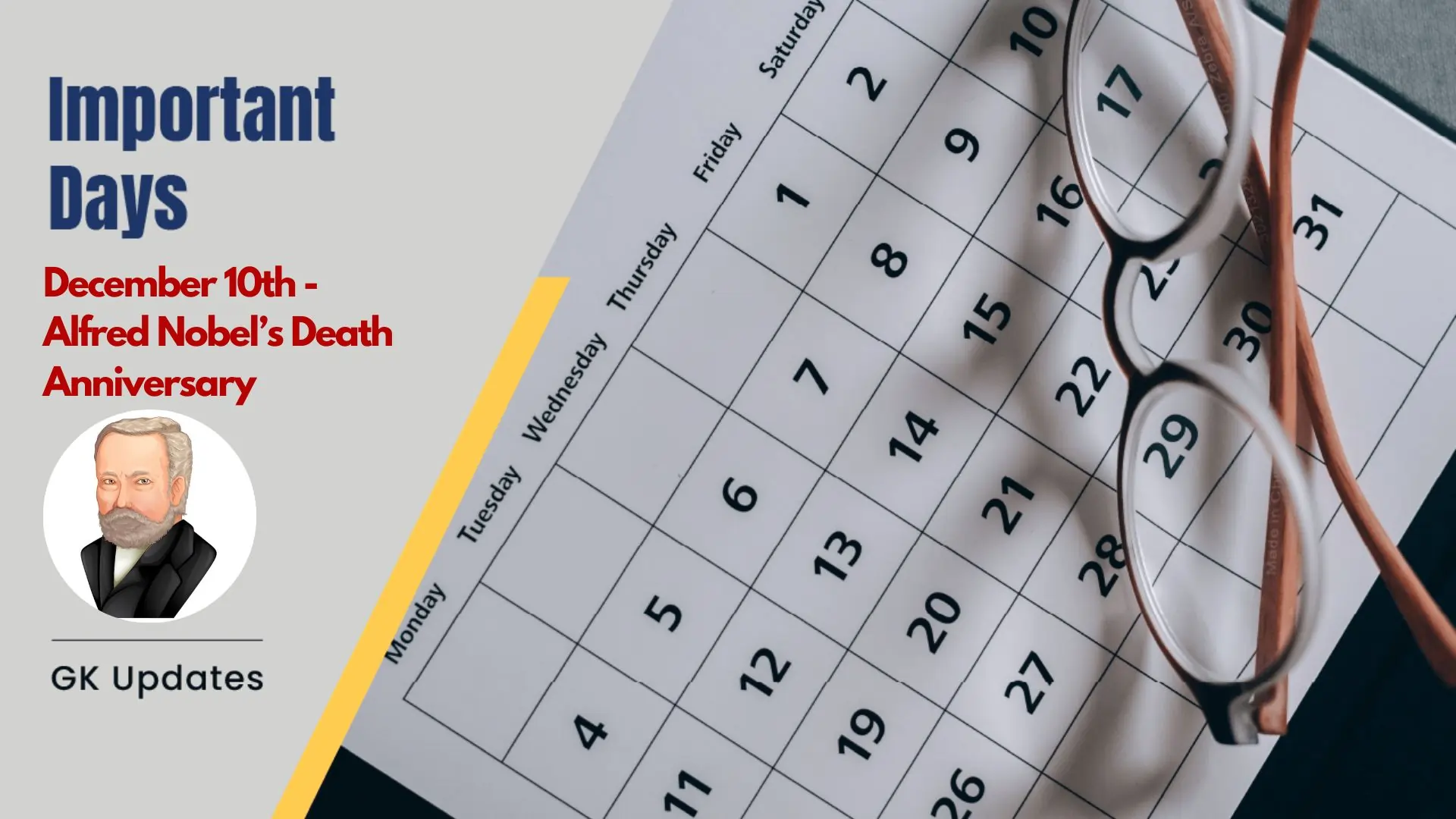 Alfred Nobel's Death Anniversary - 10th December