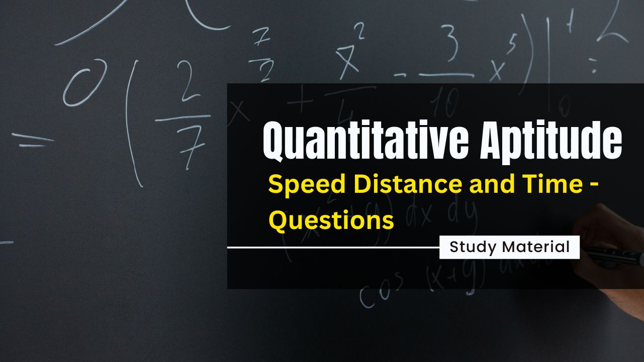 Speed Distance and Time Questions with detailed Solutions PDF