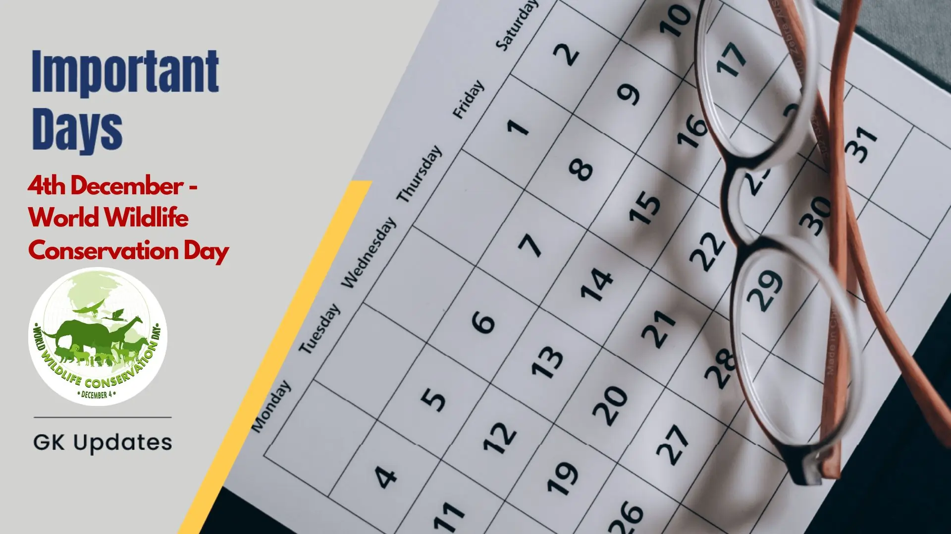 World Wildlife Conservation Day - Celebrated on 4th December